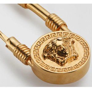 Versace | Jewelry | New Versace Gold Tone Medusa Safety Pin Brooch ...